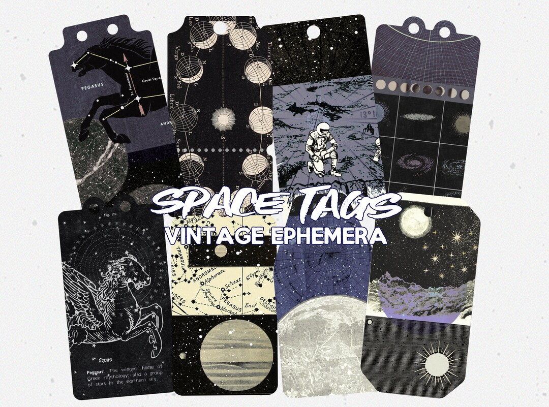 Space Tags Set 2 | Vintage Ephemera | DIGITAL DOWNLOAD | Scrapbooking L ...