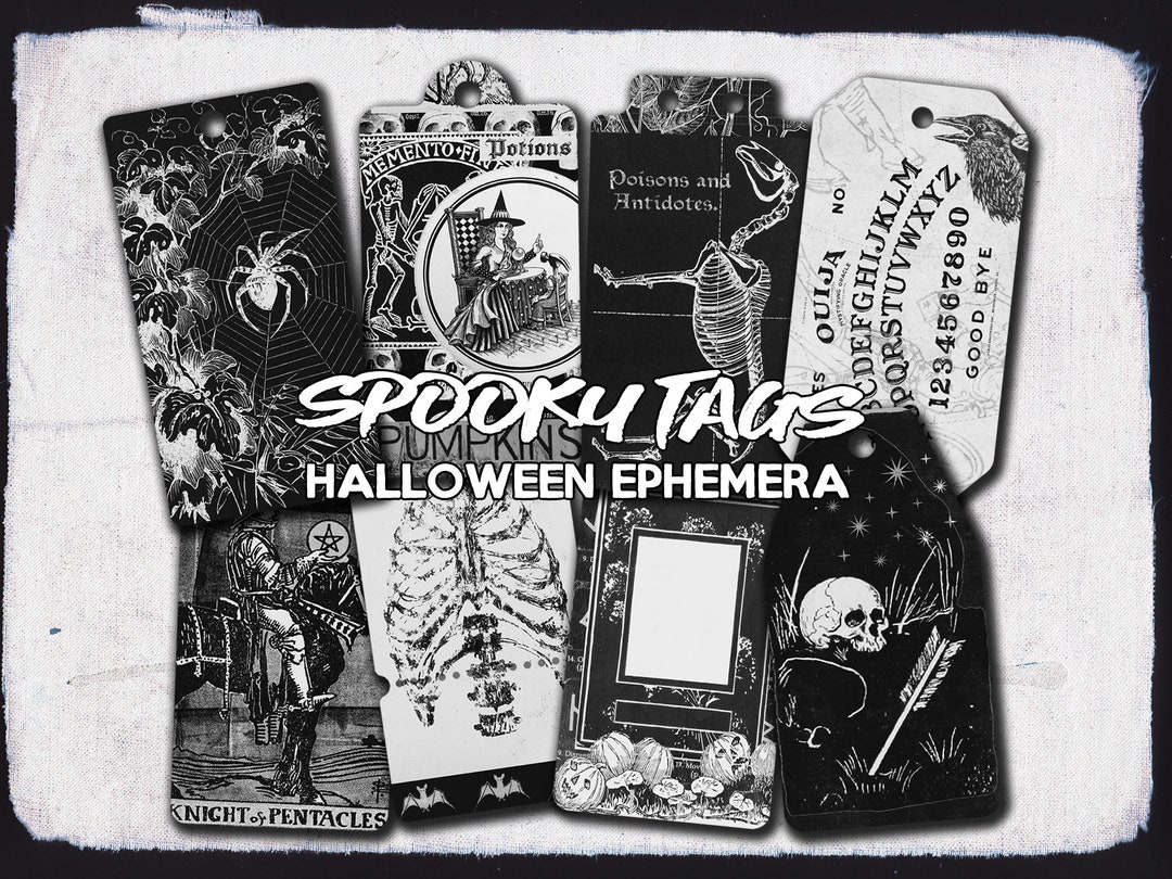 Spooky Tags | Vintage Halloween Ephemera | DIGITAL DOWNLOAD ...