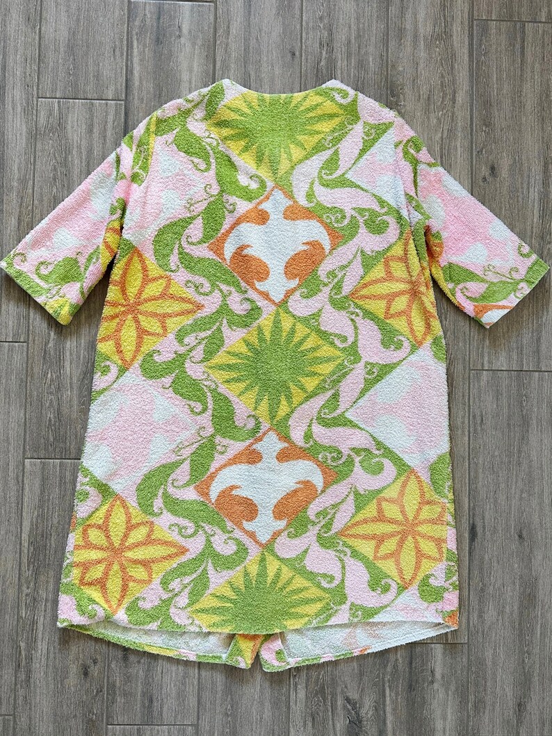 Vintage 60's 70's Terry Cloth Psychedelic Colorful - Etsy