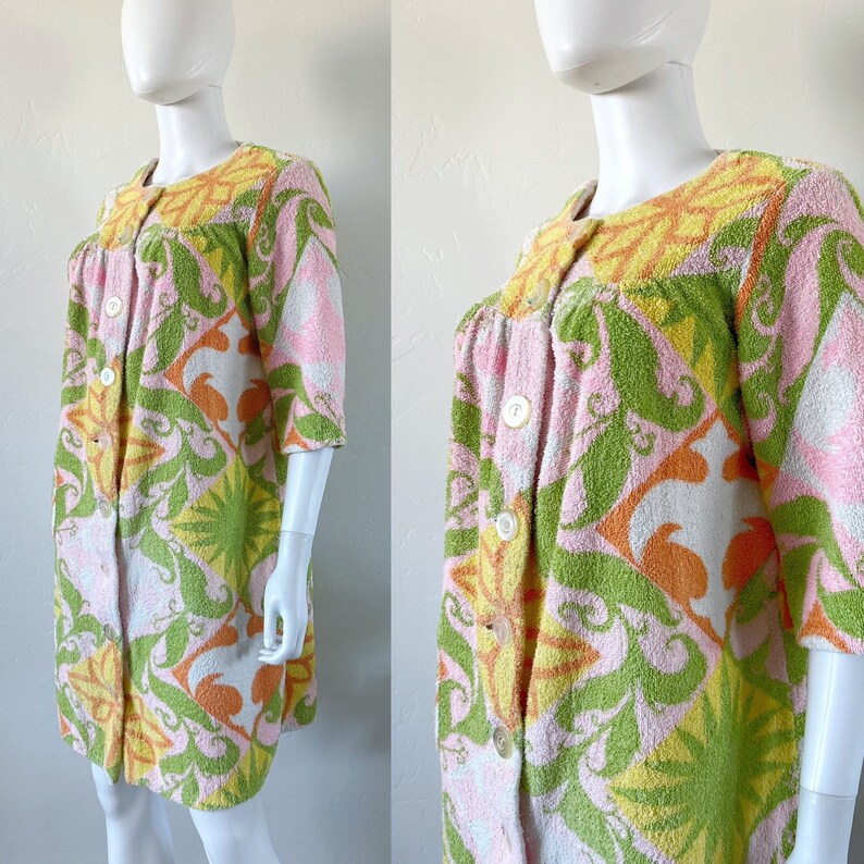 Vintage 60's 70's Terry Cloth Psychedelic Colorful - Etsy