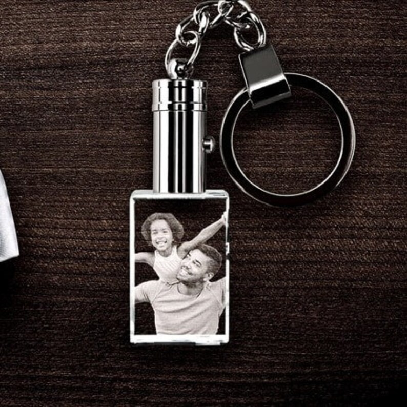 3D Photo Crystal Keyring Light Up - Etsy UK