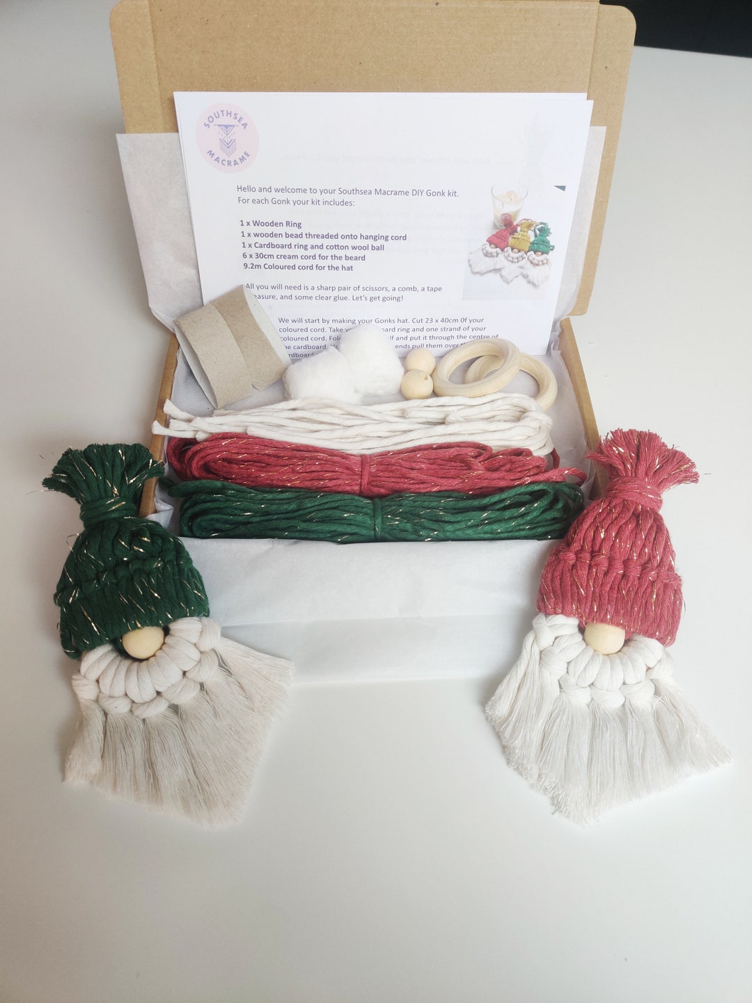 Make Your Own Macrame Gonks X 2 / Christmas Craft Kit / Christmas ...