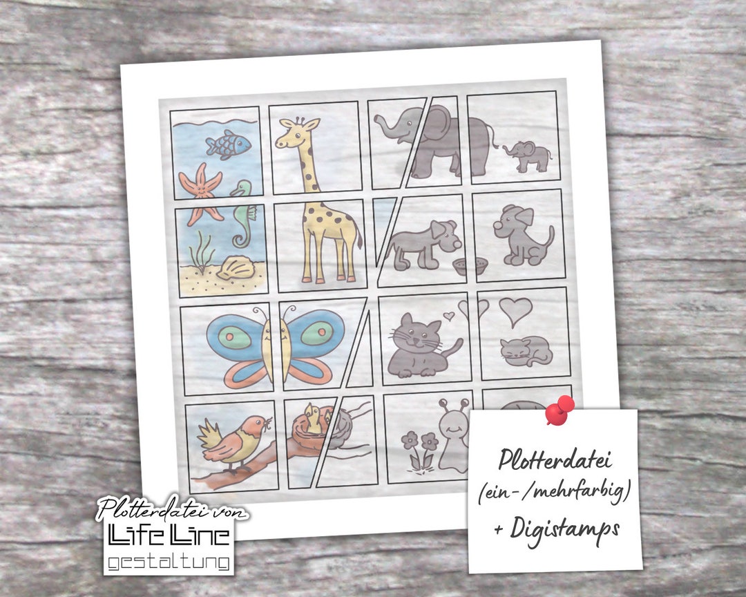 Cutting File PUZZLE & MEMORY GAME Svg + Dxf + Print Template - Etsy