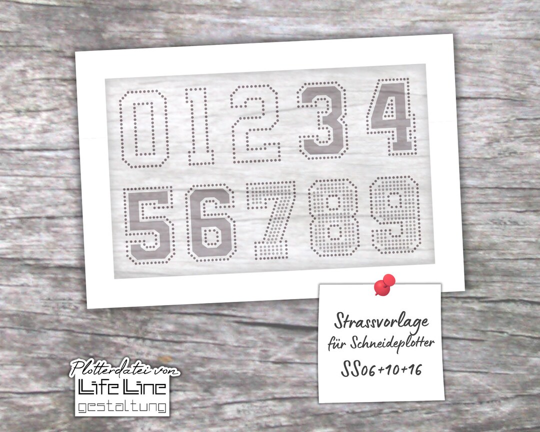 Template RHINESTONE NUMBERS Svg Dxf - Etsy