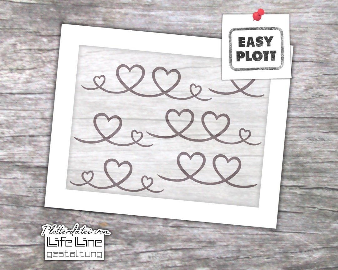 Plotter File HEARTS Svg Dxf - Etsy UK