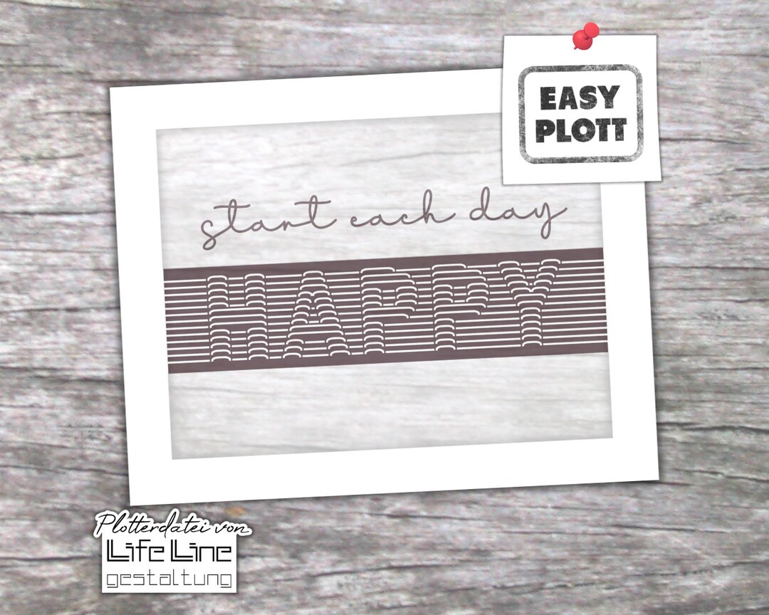 Plotter File HAPPY Saying Svg Dxf - Etsy