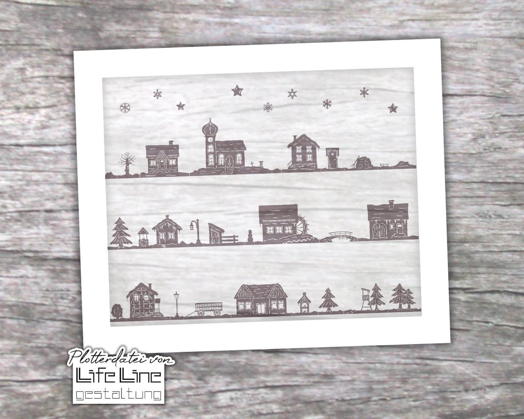 Plotterdatei WINTERDORF svg + dxf - Etsy.de