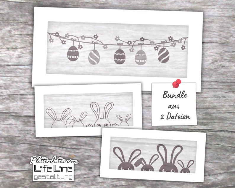 Plotterdateien-Bundle OSTERGIRLANDE + HASENOHREN svg + dxf - Etsy.de