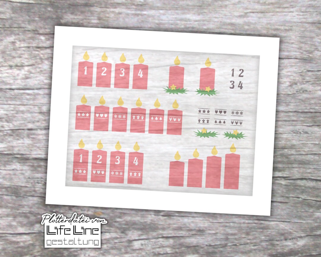 Plotter File ADVENT CANDLES Svg + Dxf - Etsy