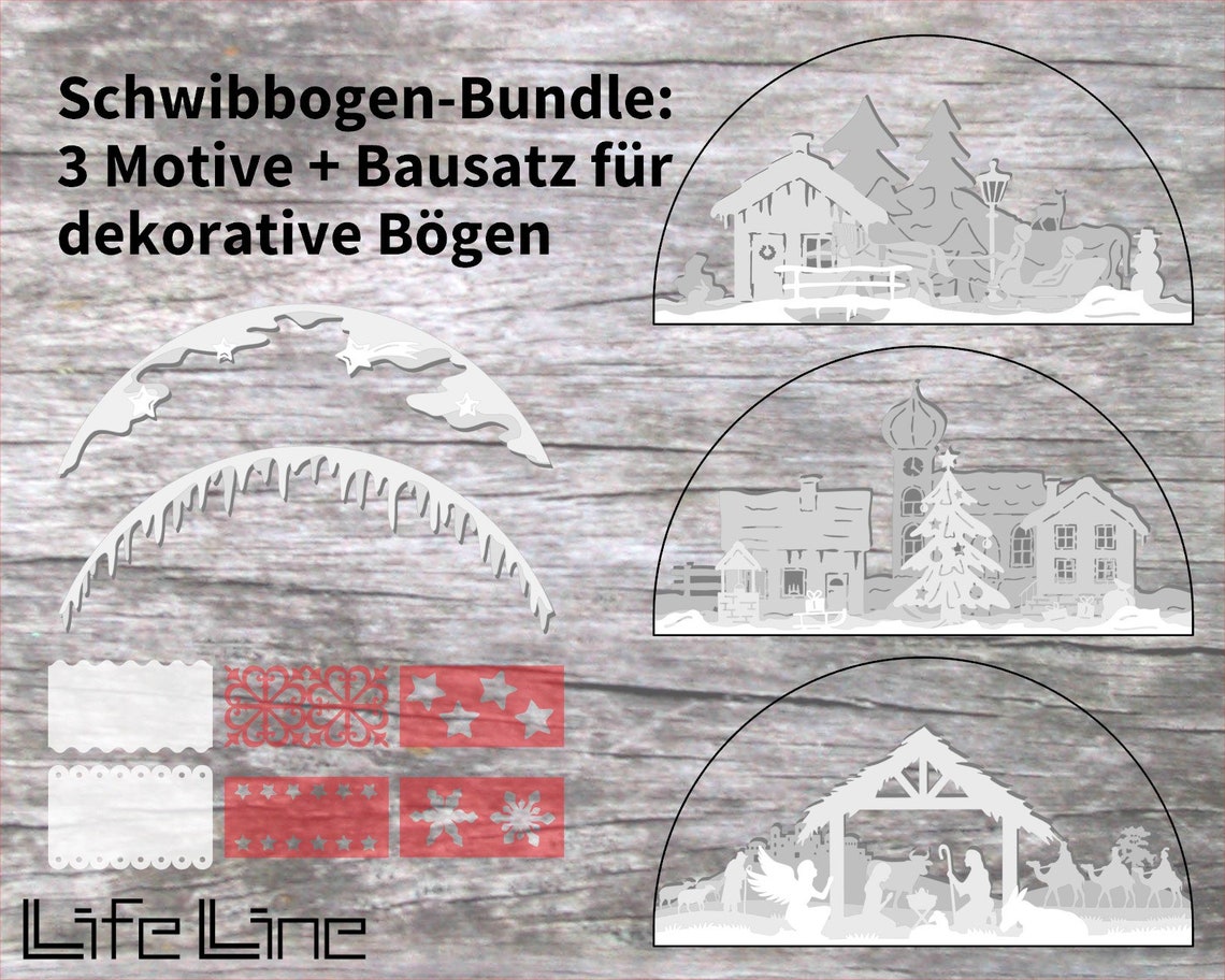Plotterdateien-Bundle SCHWIBBOGEN svg dxf LifeLine - Etsy.de