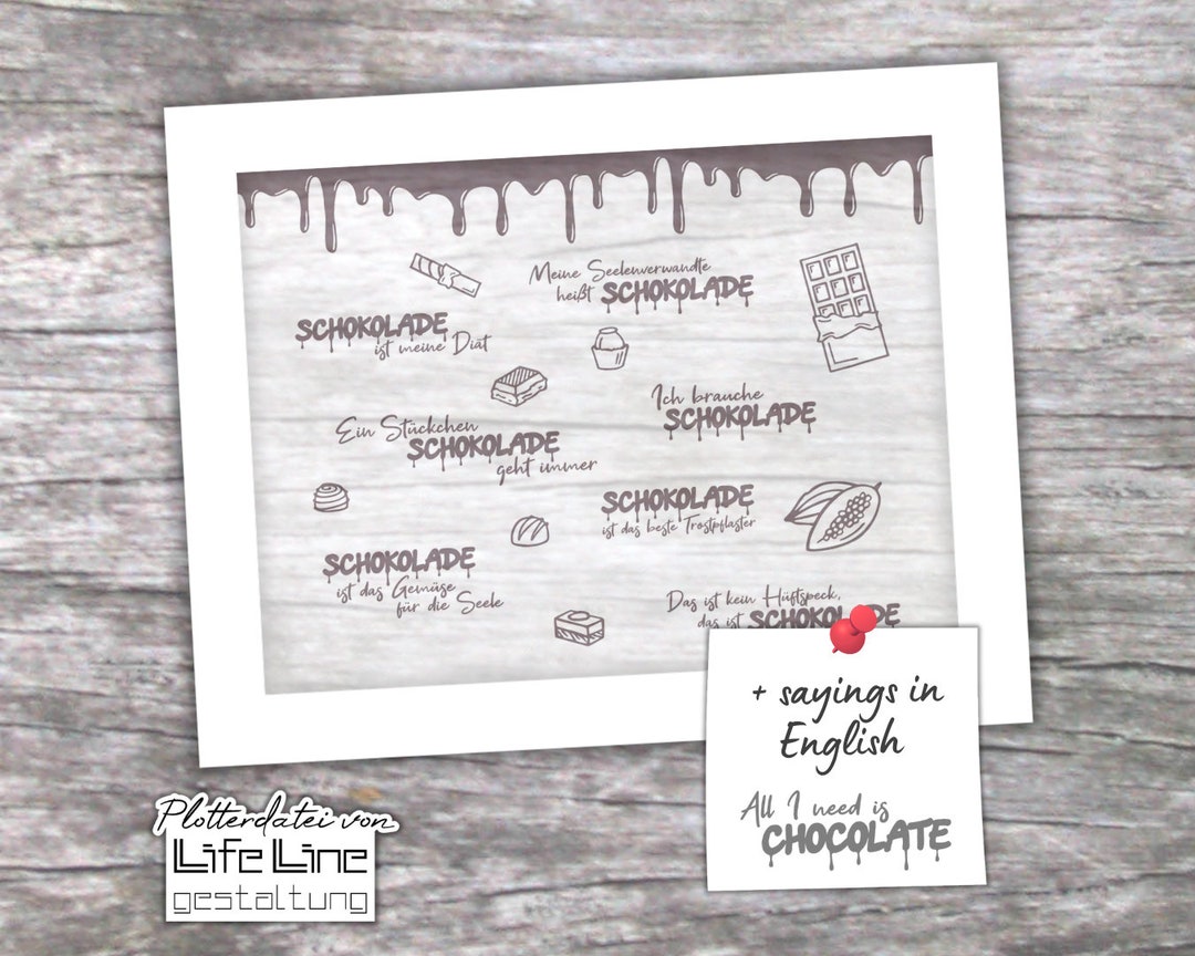 Cutting File CHOCOLATE Svg + Dxf - Etsy