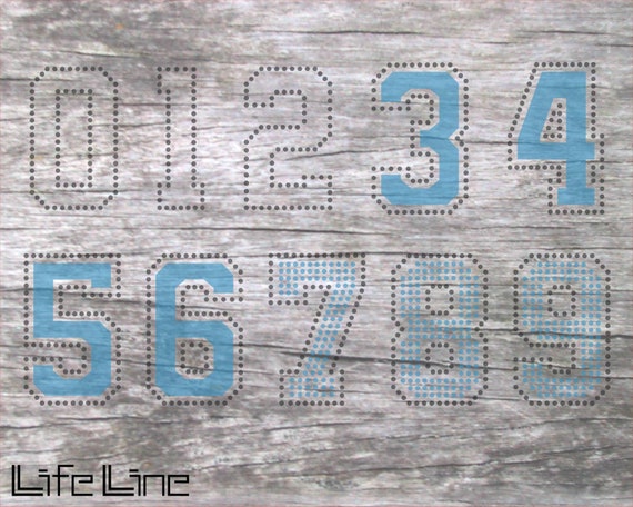 Template RHINESTONE NUMBERS Svg Dxf | Etsy