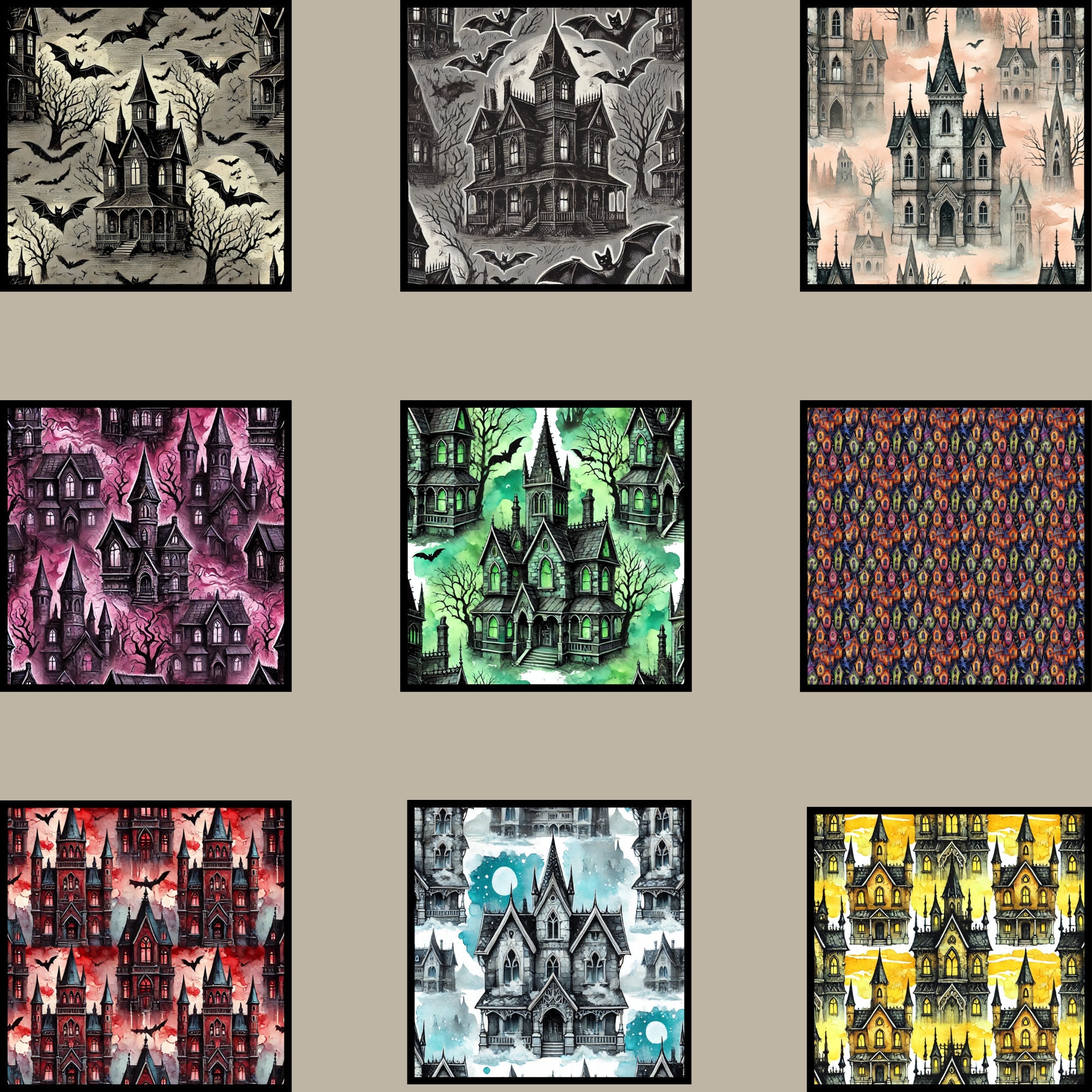Haunted House Digital Paper (35 Pieces) - Etsy