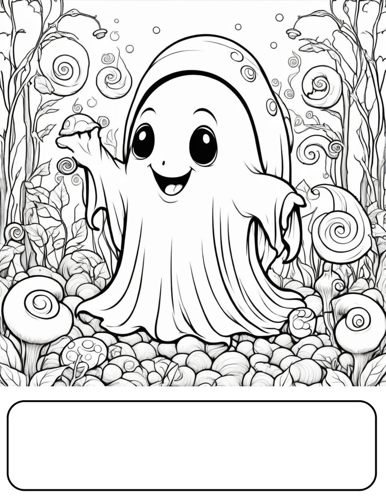 Cute Ghost Coloring Book for Halloween or Just for Fun-children or ...