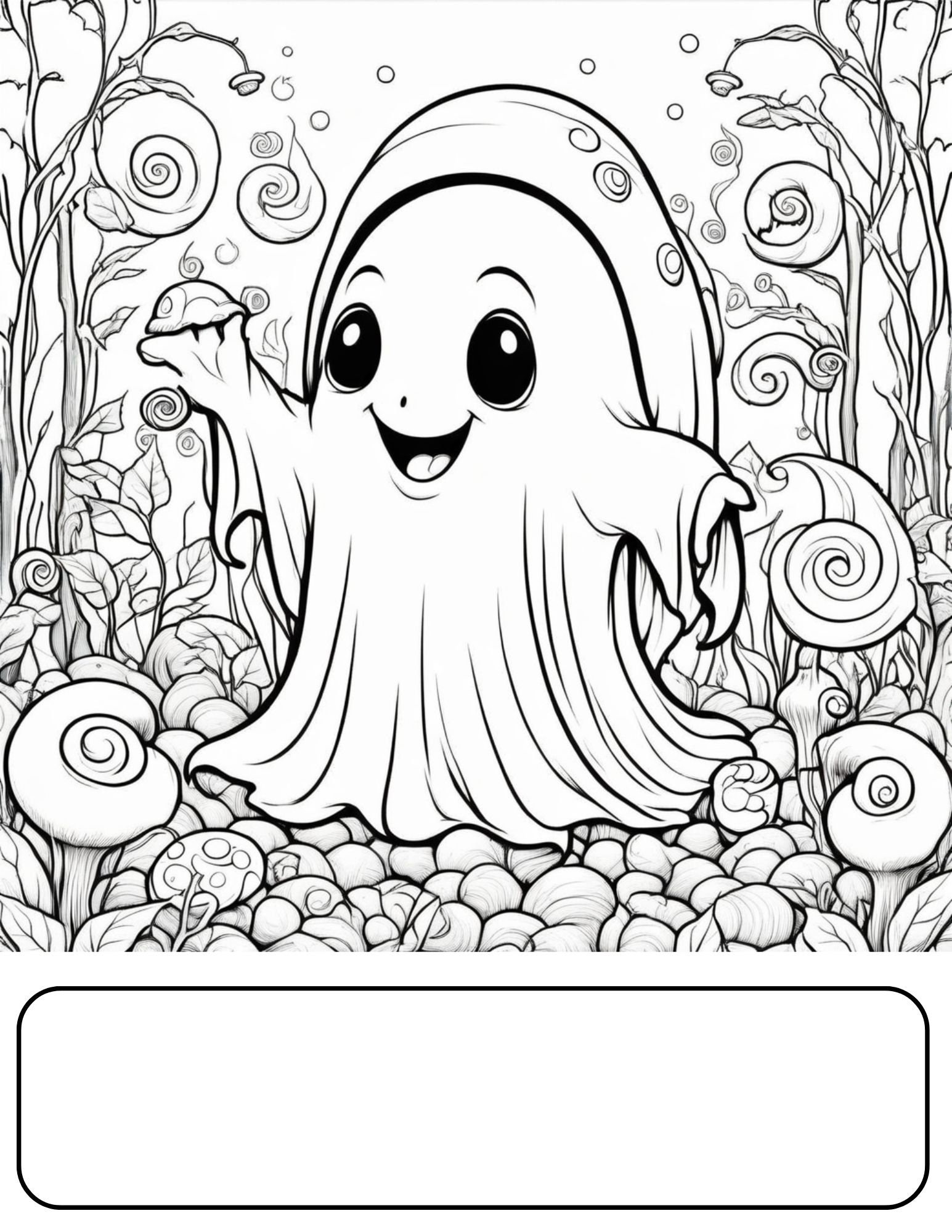 Cute Ghost Coloring Book for Halloween or Just for Fun-children or ...