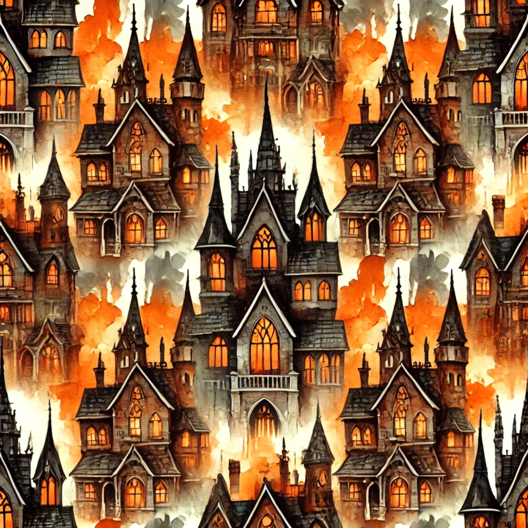 Haunted House Digital Paper (35 Pieces) - Etsy