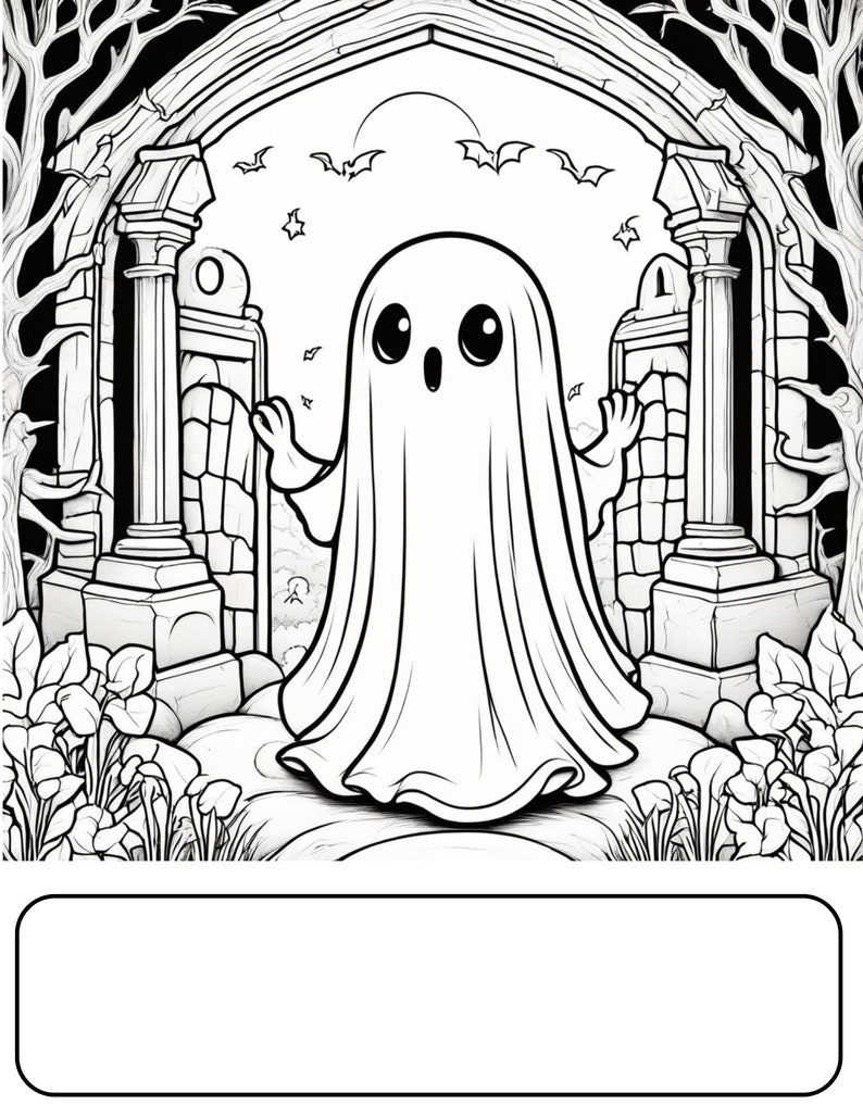 Cute Ghost Coloring Book for Halloween or Just for Fun-children or ...