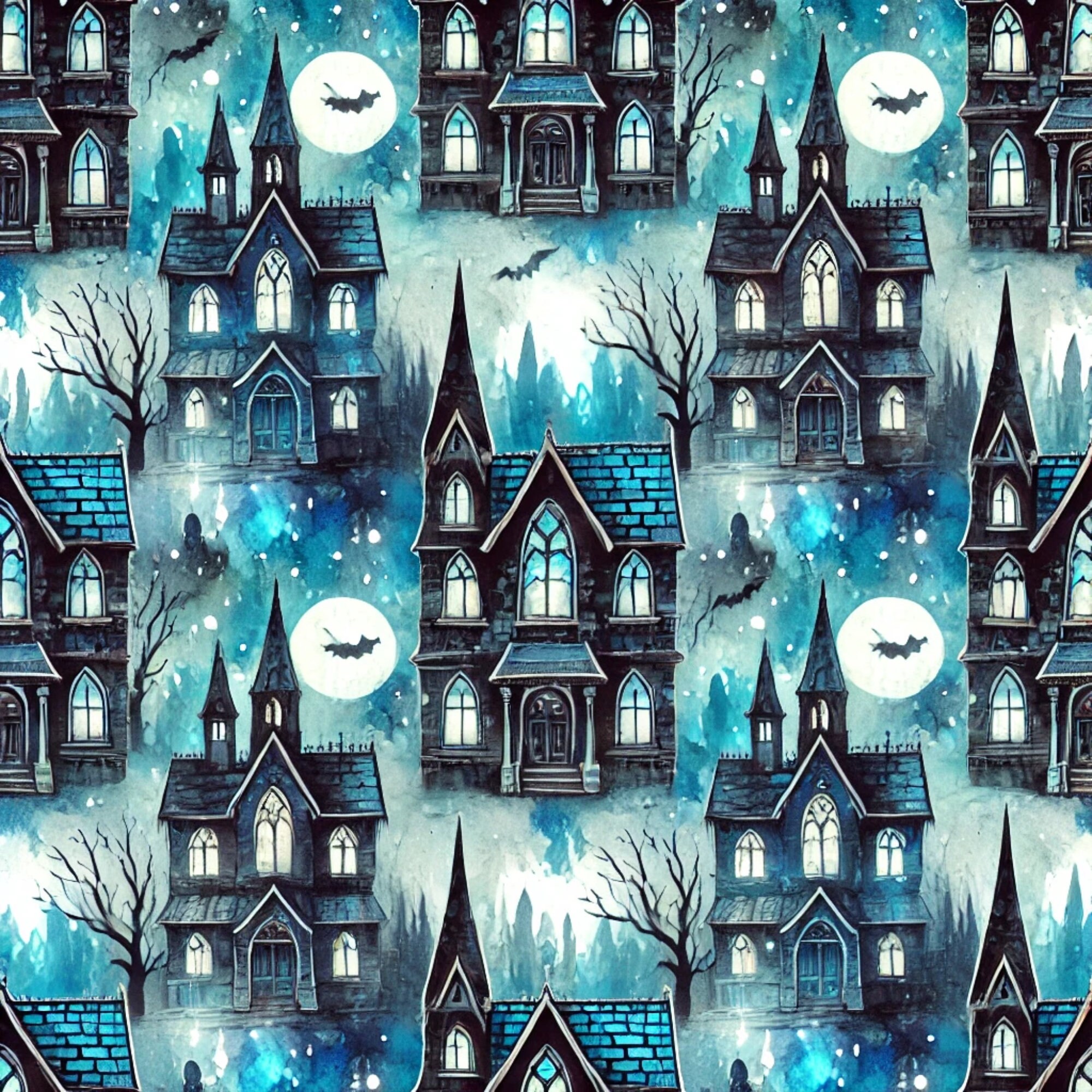 Haunted House Digital Paper (35 Pieces) - Etsy
