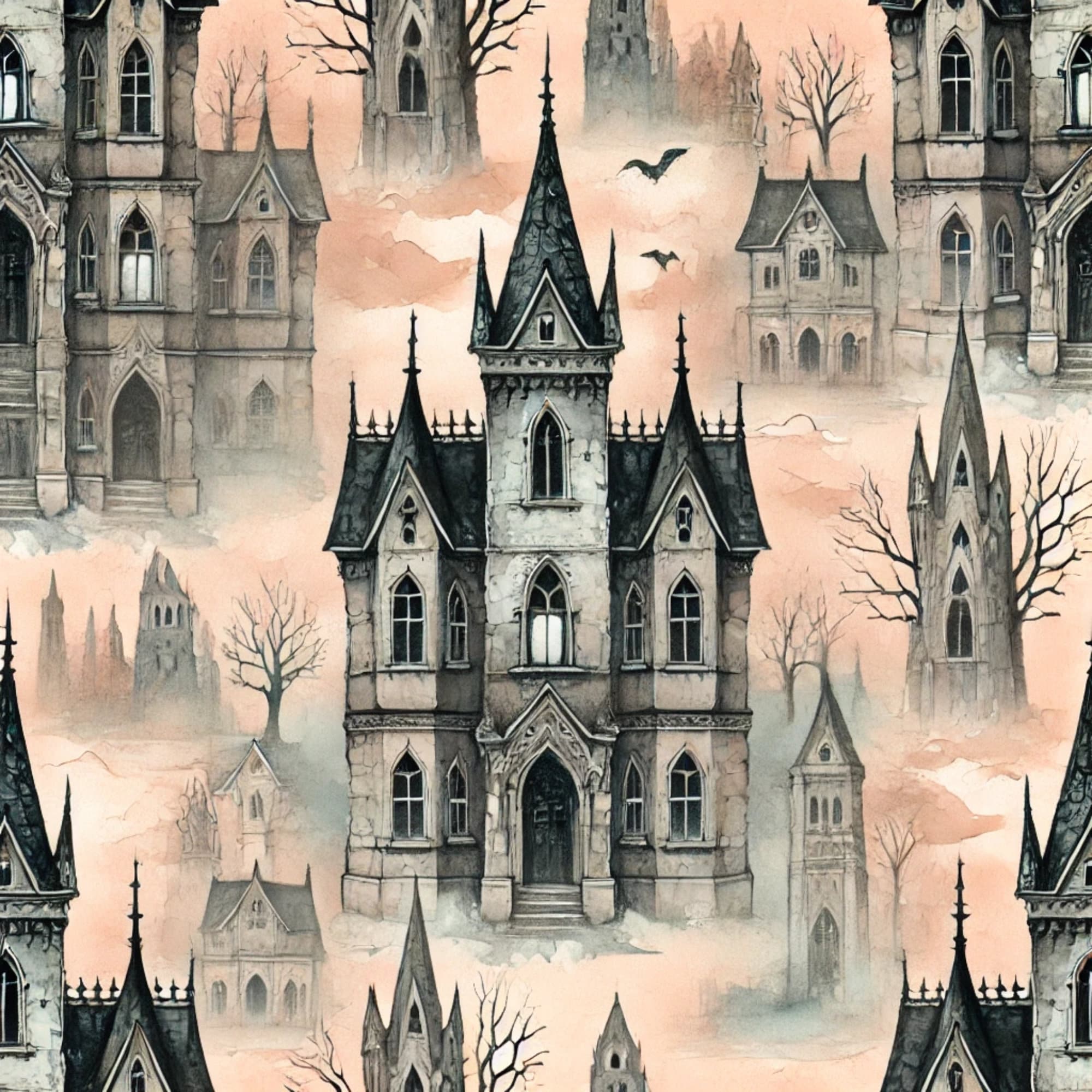 Haunted House Digital Paper (35 Pieces) - Etsy