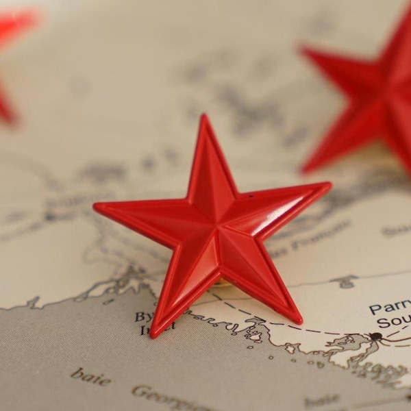 Red Metal Star Pin - Etsy