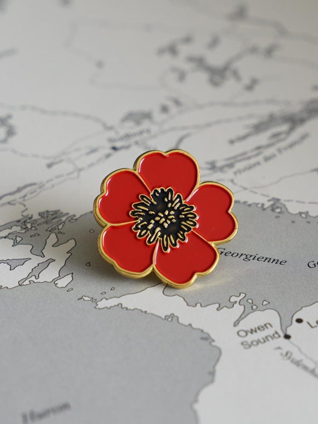 Poppy Pin Remembrance Day Red Poppy Pin - Etsy