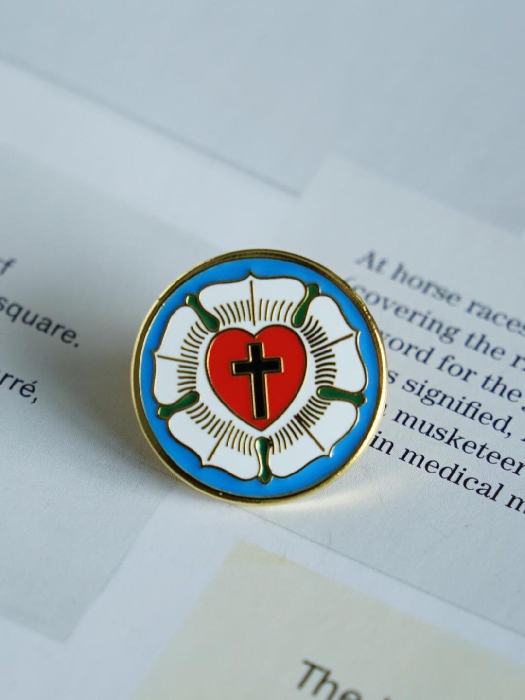 Lutheran Luther Rose Cross Religious Enamel Pin - Etsy