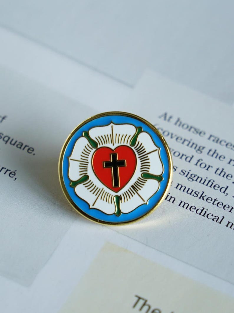 Lutheran Luther Rose Cross Religious Enamel Pin - Etsy