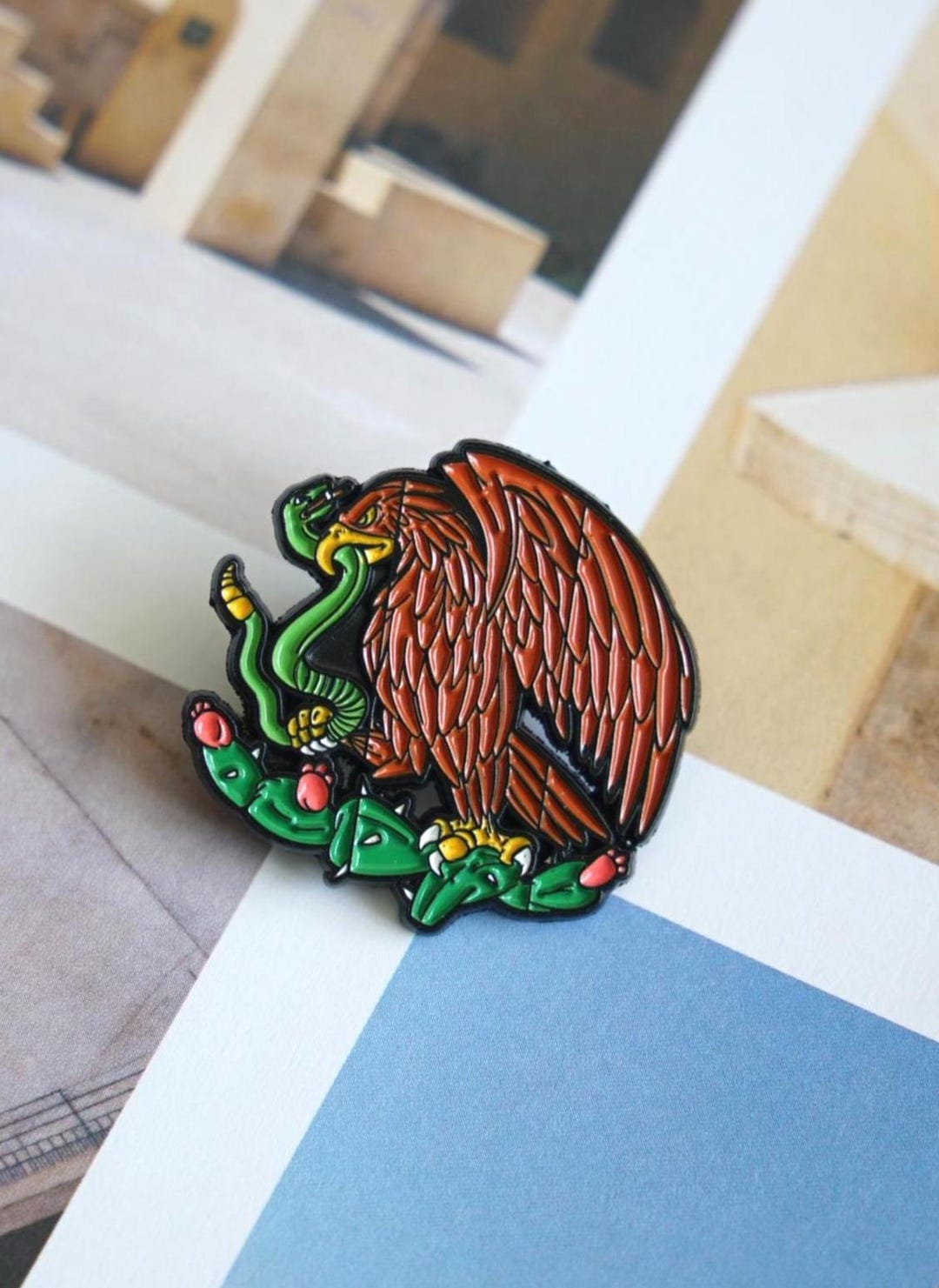 Mexico Flag Eagle Enamel Pin - Etsy