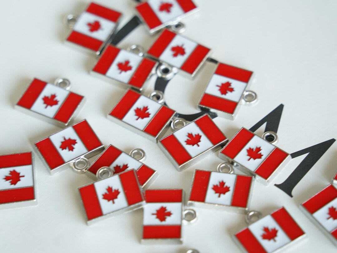Canadian Flag Charm, Tiny, Clip on / Phone / Keychain Charm, Flag ...
