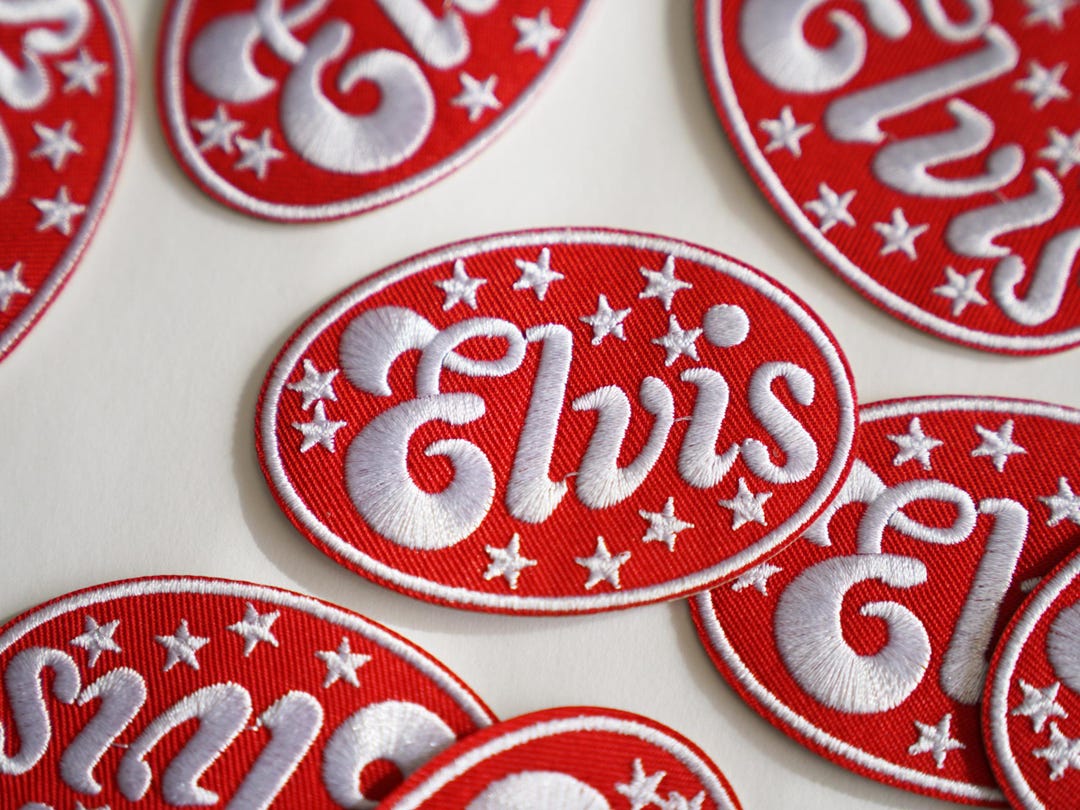 ELVIS King of Rock and Roll Embroidered Embroidered Iron-on Patch 3"x2 ...