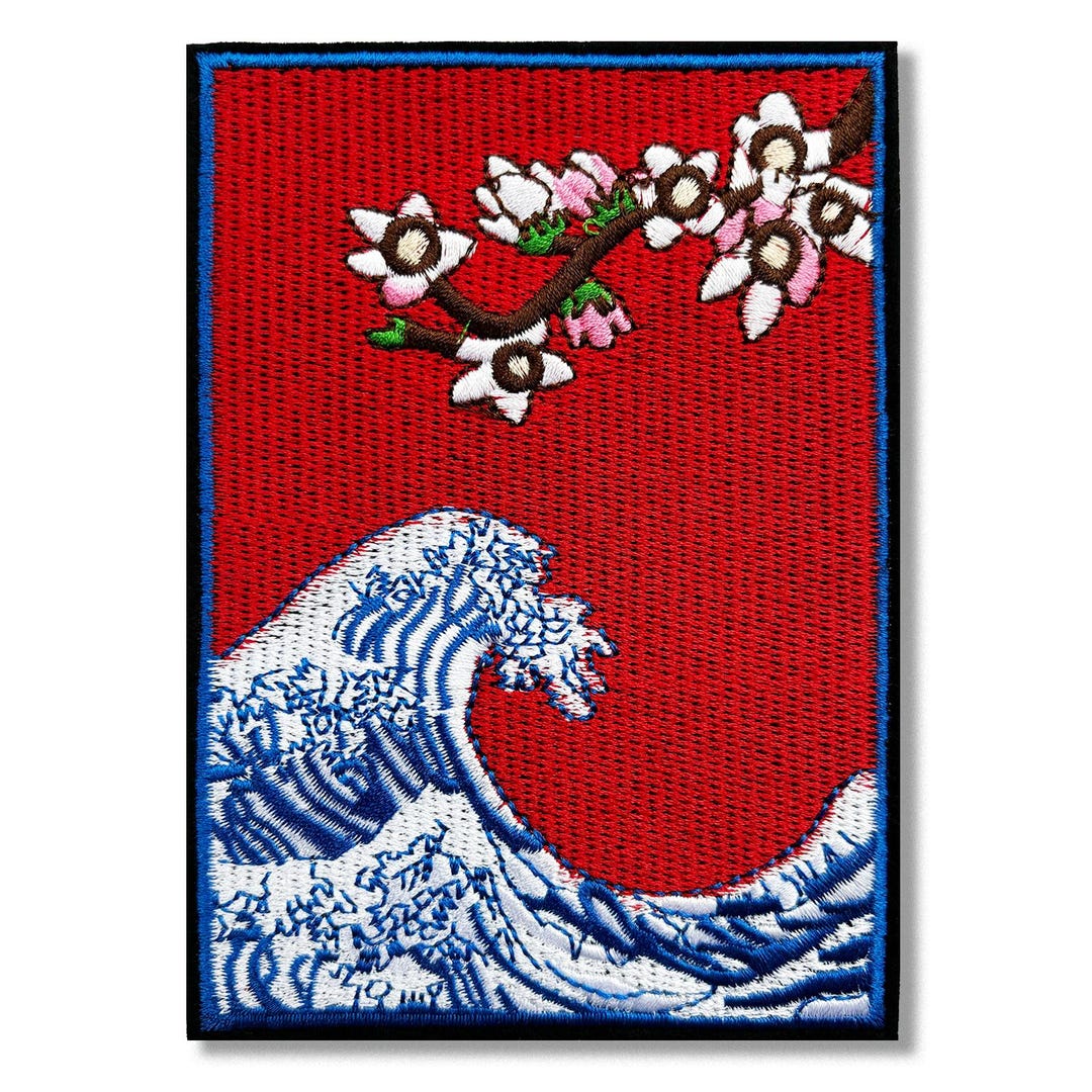 Hokusai Kanagawa Great Wave Patch Japan Art Embroidery Patch Iron on ...