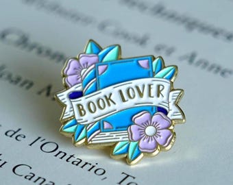 Book Lover Enamel Pin - That Old Book Smell - Etsy