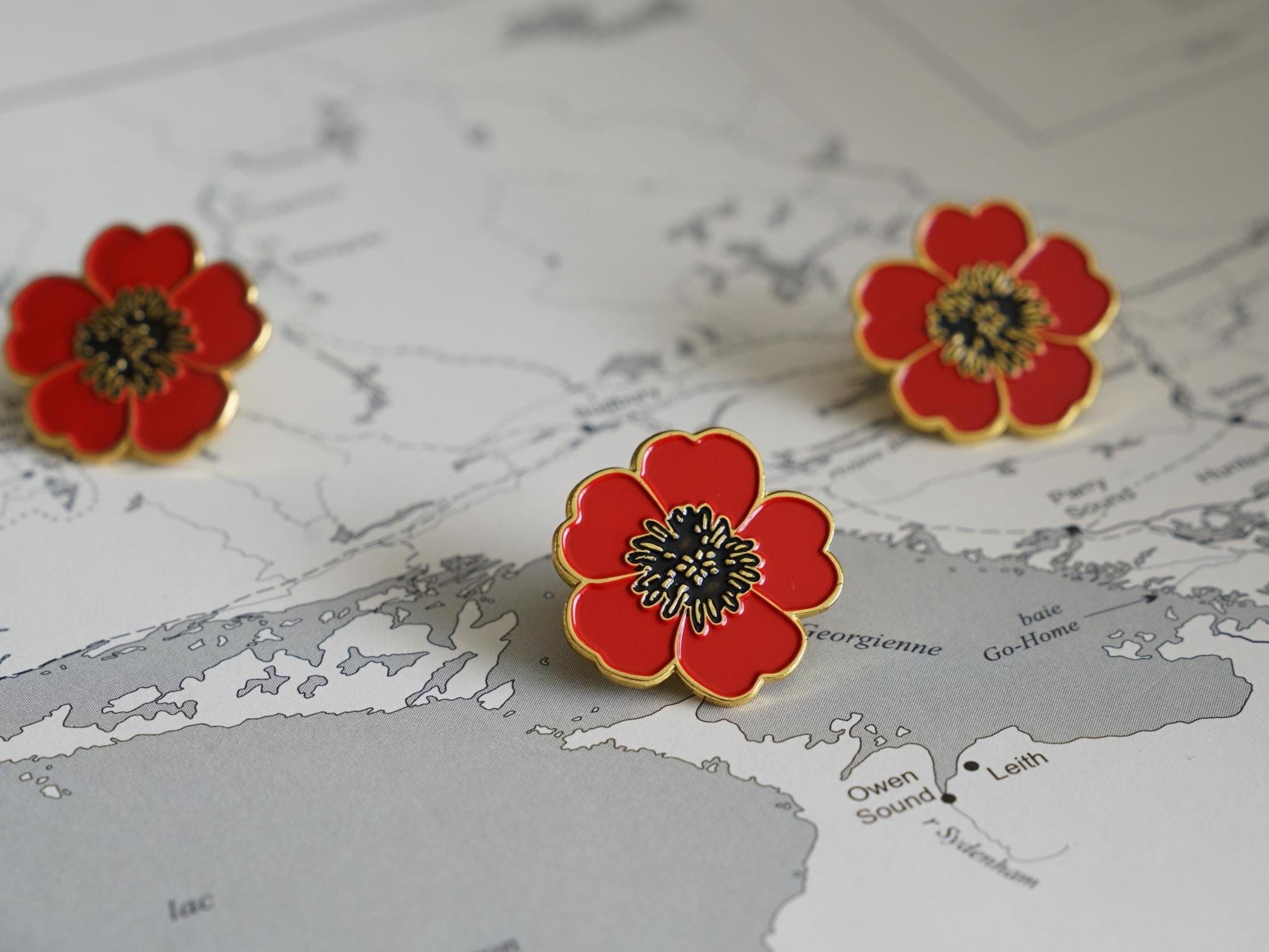Red Poppy Pin Remembrance Day Metal Pin (25mm) - Etsy