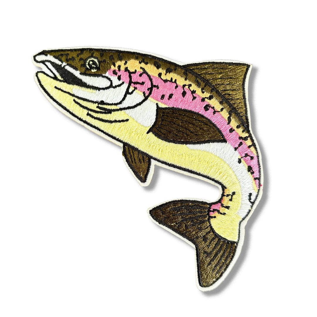 Wildlife Rainbow Trout Fish Embroidery Patch Iron on Sew on 4"x3.75" - Etsy