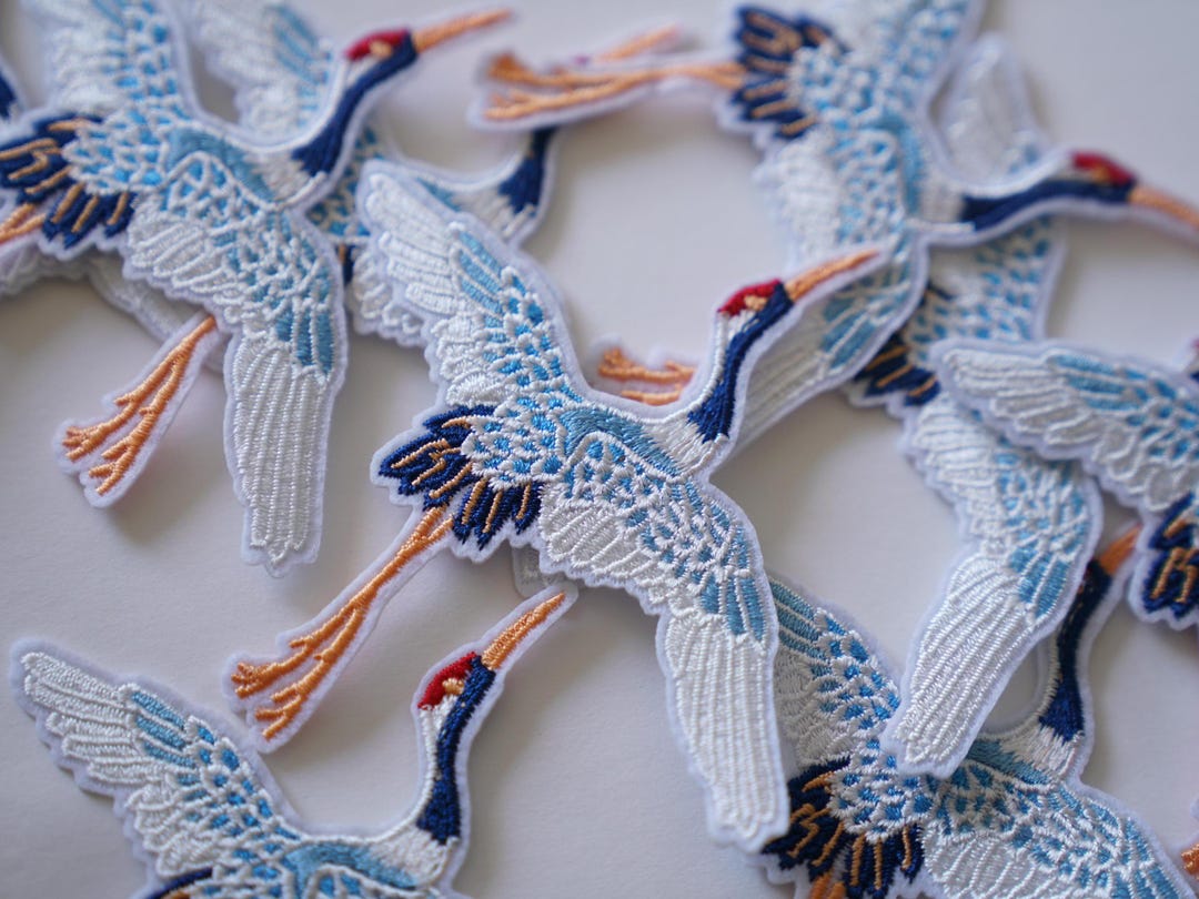 Blue Crane Embroidered Patch: Iron on or Sew On - Etsy
