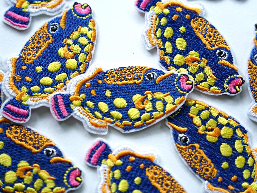 Clown Trigger Fish Embroidered Patch Sea Fish Applique - Etsy