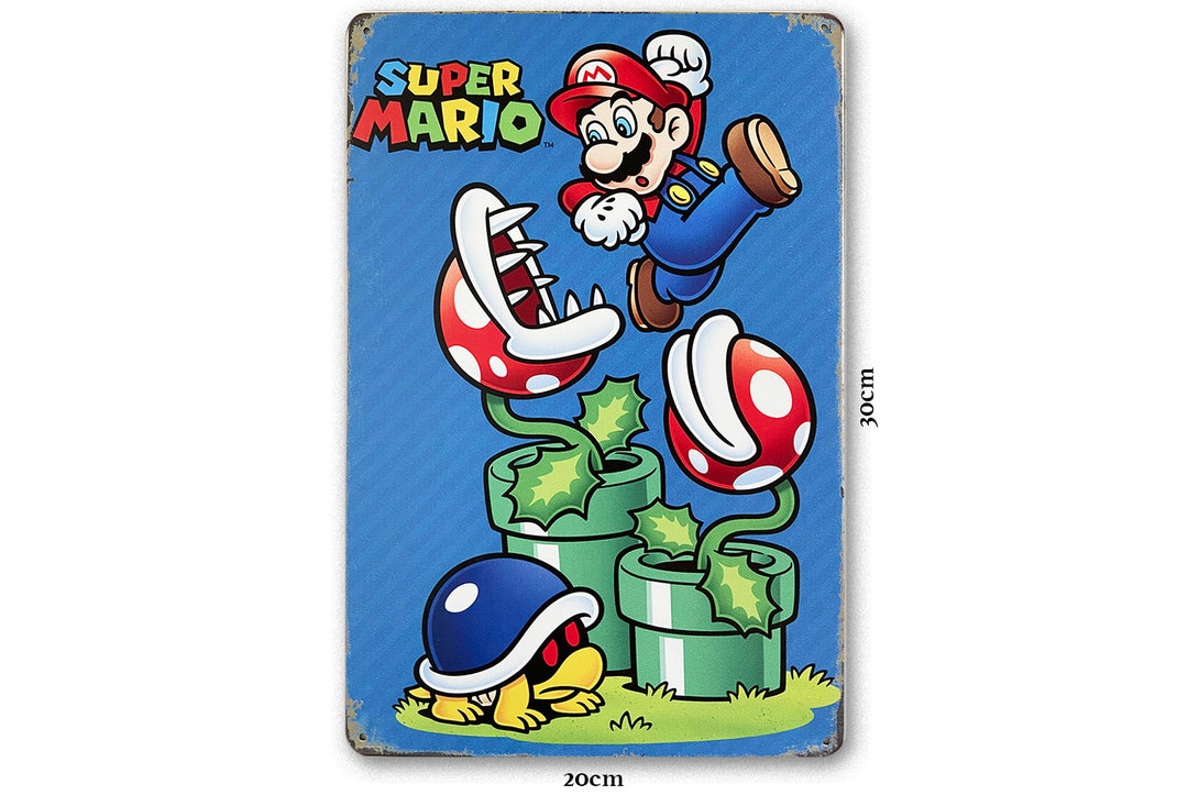8in12in Super Mario Bros Metal Sign Plates Plaque Mural Decoration ...