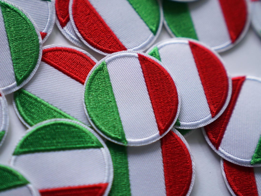 Italy Flag Embroidered Patch Round Badge, Iron on or Sew On - Etsy