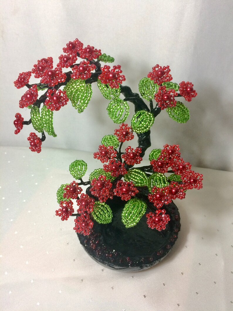 Tree of Beads for Home Decor - Wire Tree Sculpture - Beaded Tree Gift ...