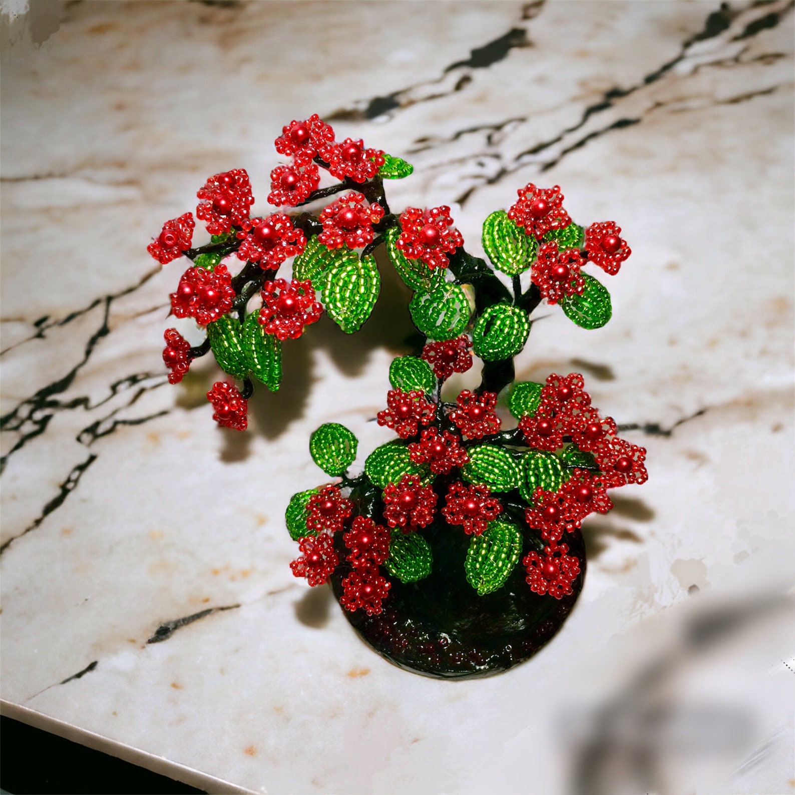 Tree of Beads for Home Decor - Wire Tree Sculpture - Beaded Tree Gift ...