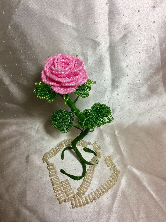 Wire Beaded Rose