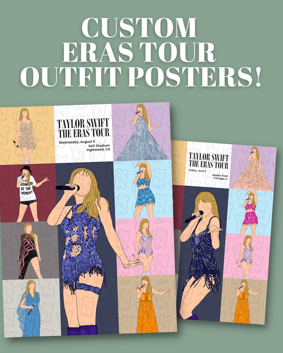 Taylor Swift Eras Tour Outfits Poster ALL SHOWS, Custom, Printable - Etsy