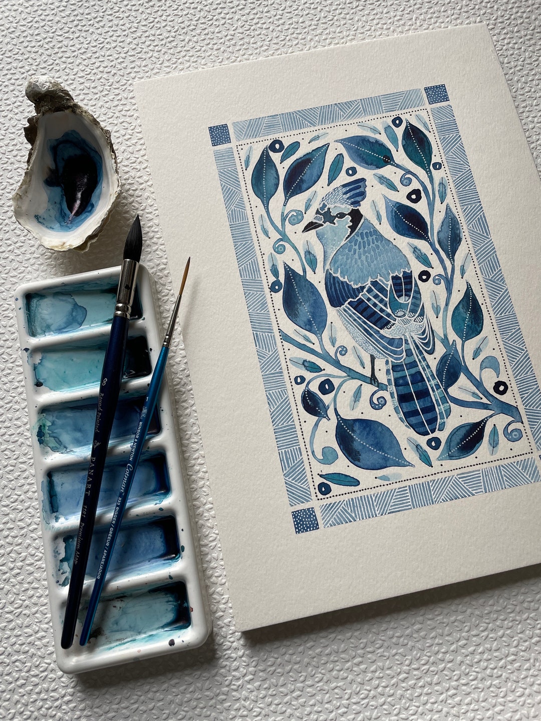 A4 Giclée Print - Bluejay Watercolour, Bird Art Print, Blue Jay ...