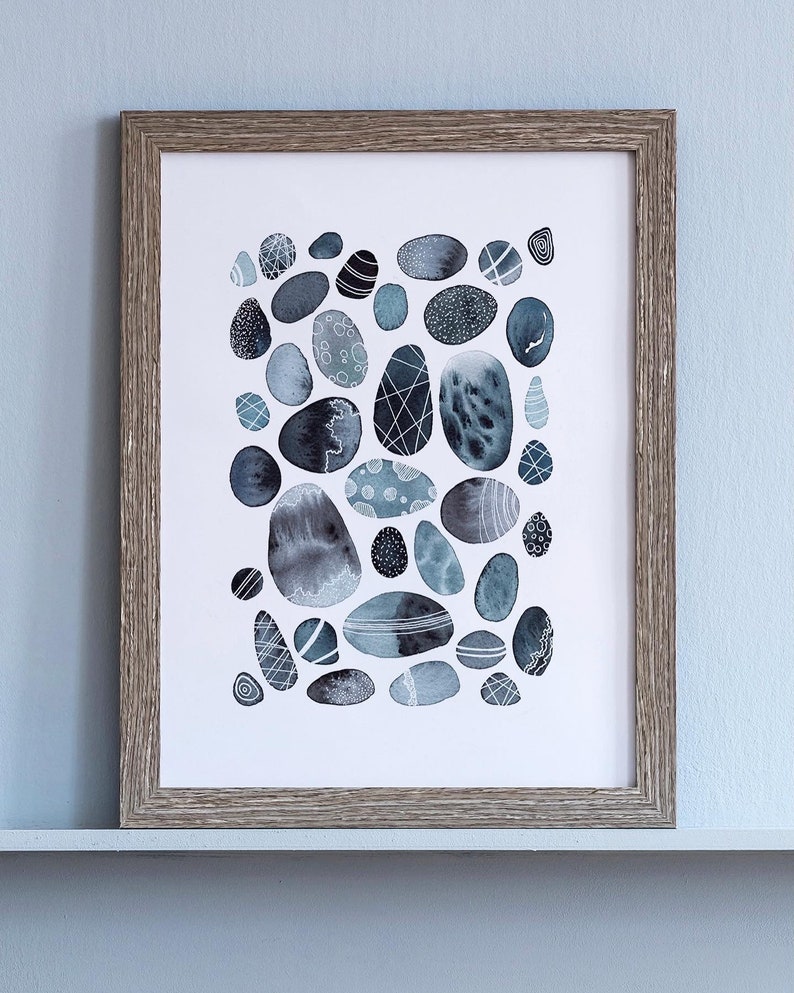 A4 Giclée Print Sea Pebbles Pebble Print Wall Art Seaside - Etsy
