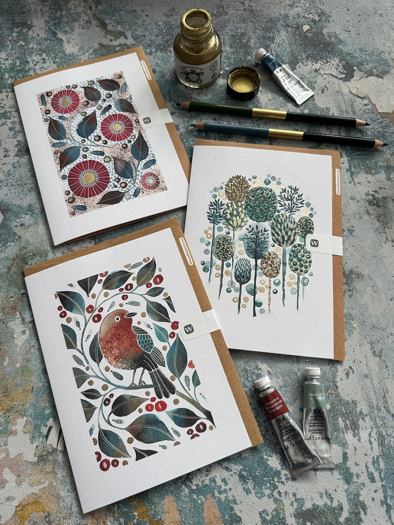 6 Luxury Gold Foiled Greeting Cards pack of Mixed Designs - Etsy