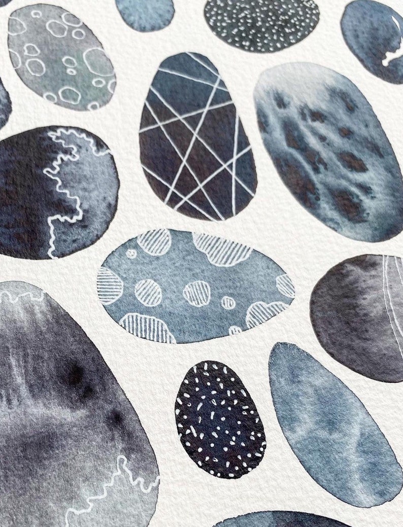 A4 Giclée Print Sea Pebbles Pebble Print Wall Art Seaside - Etsy