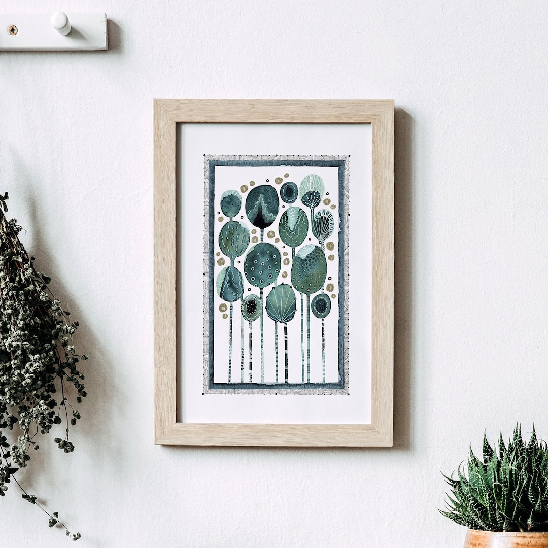 A4 Giclée Print - Abstract Trees - Etsy