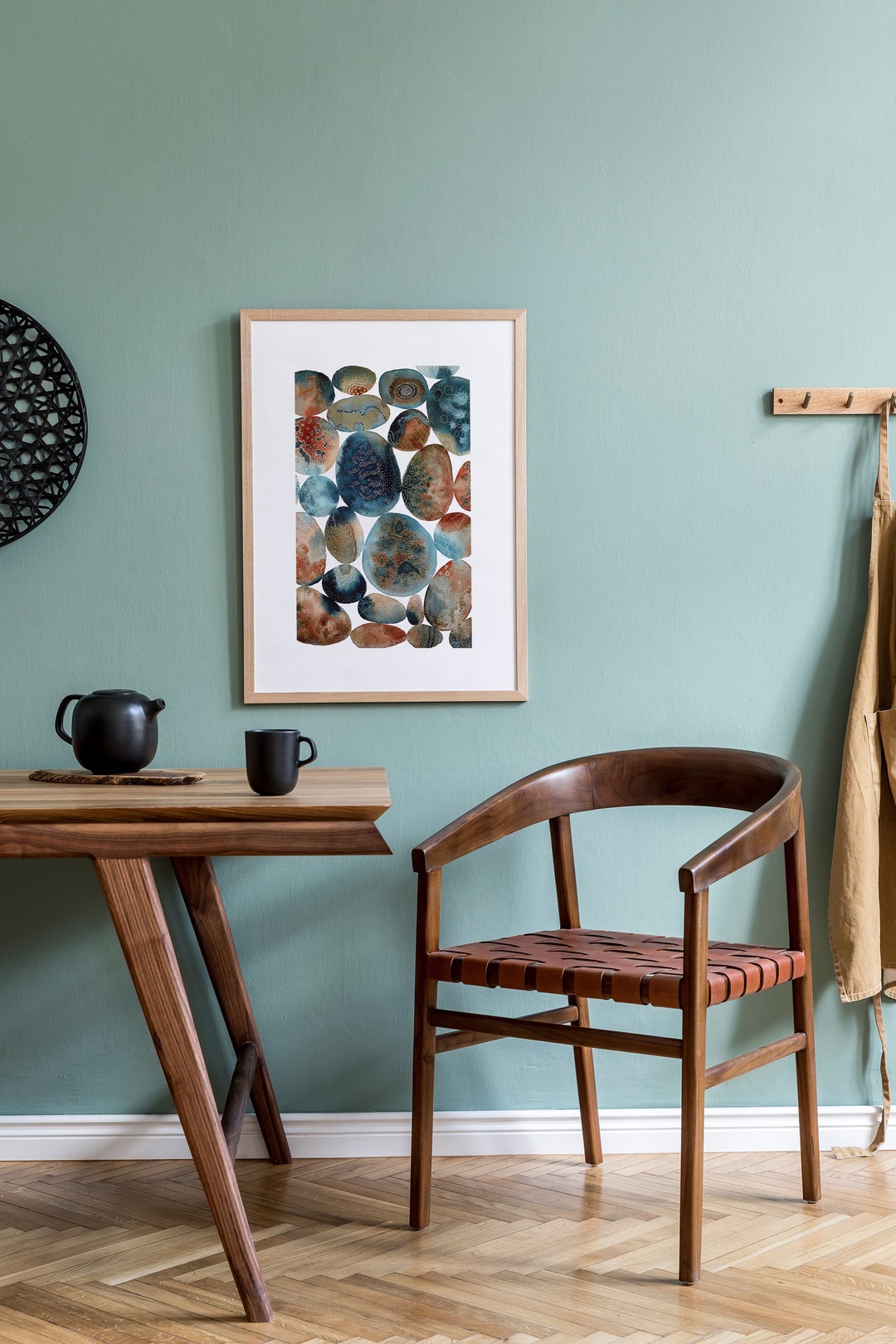 A3 Giclée Print - Natural Watercolour Pebbles, Wall Art, Pebble Print ...