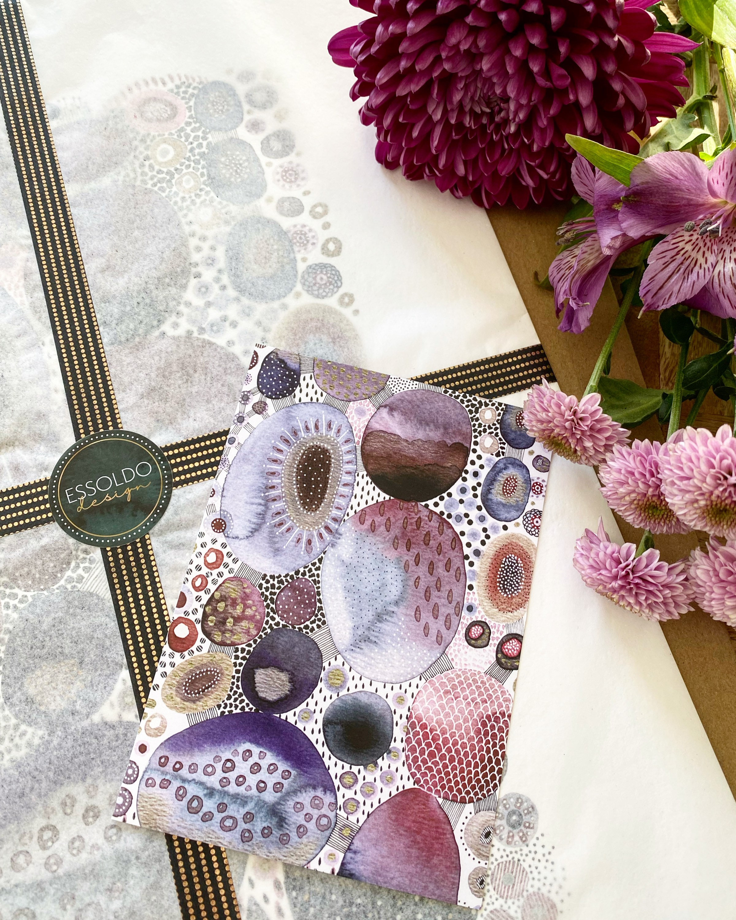 A3 Giclée Print - Purple Puddles Abstract Watercolour - Etsy