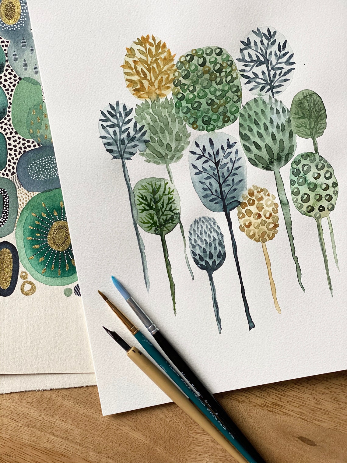 A4 Giclée Print - Abstract Tiny Trees - Etsy